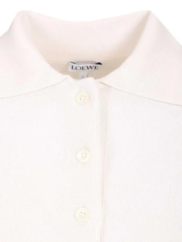 Loewe Cashmere And Silk Blend Polo Shirt - White