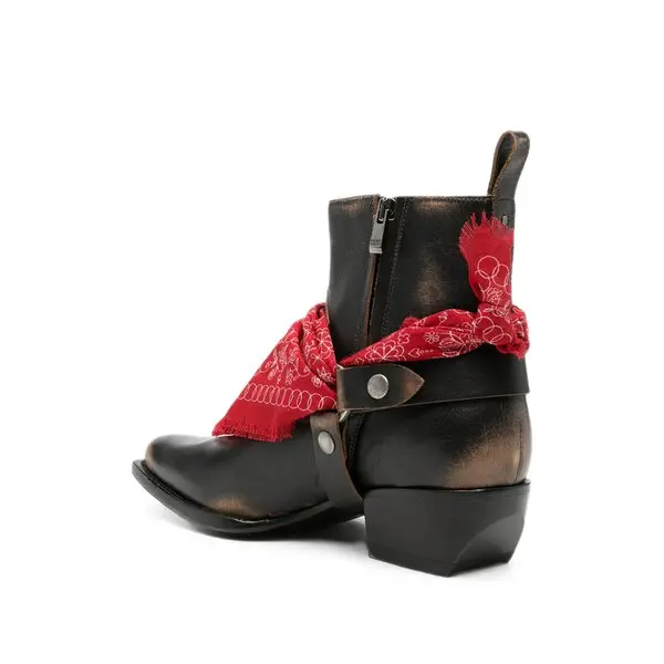 GOLDEN GOOSE Bandana-print Leather Boots