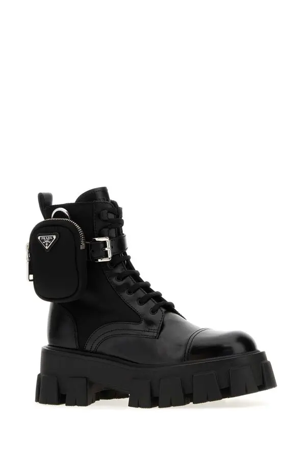 Prada Leather And Re-nylon Boots
