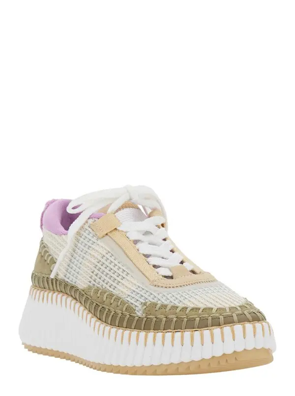 Chloé Nama' Beige Sneakers With High Platform And Contrasting Details In Suede For - Multicolor