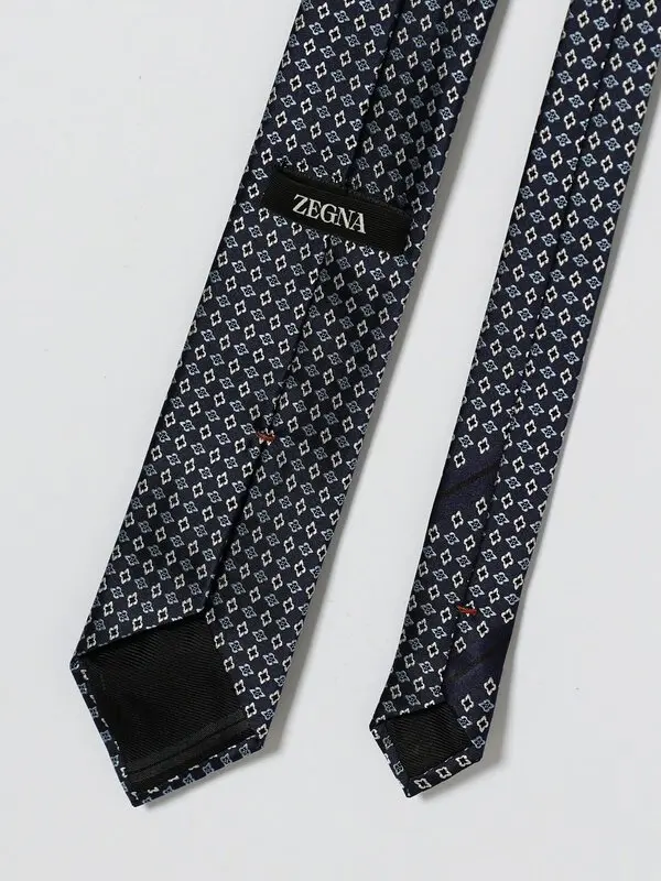 Zegna Jacquard Silk Neck Ties - Blue