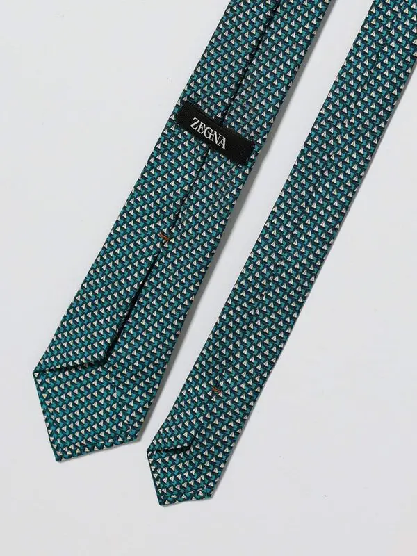 Zegna Silk Tie With All-over Sails Print