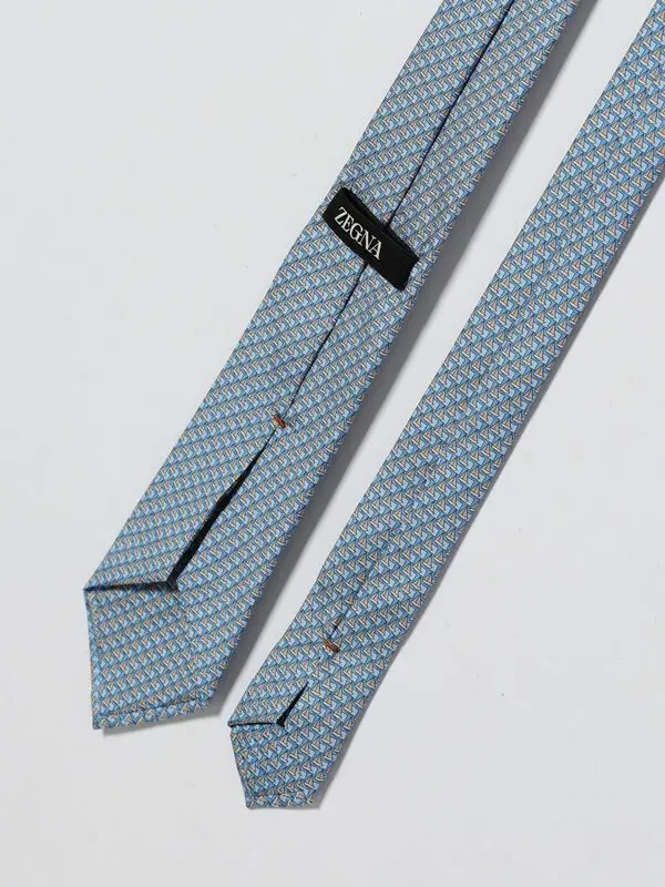 Zegna Silk Tie With All-over Sails Print