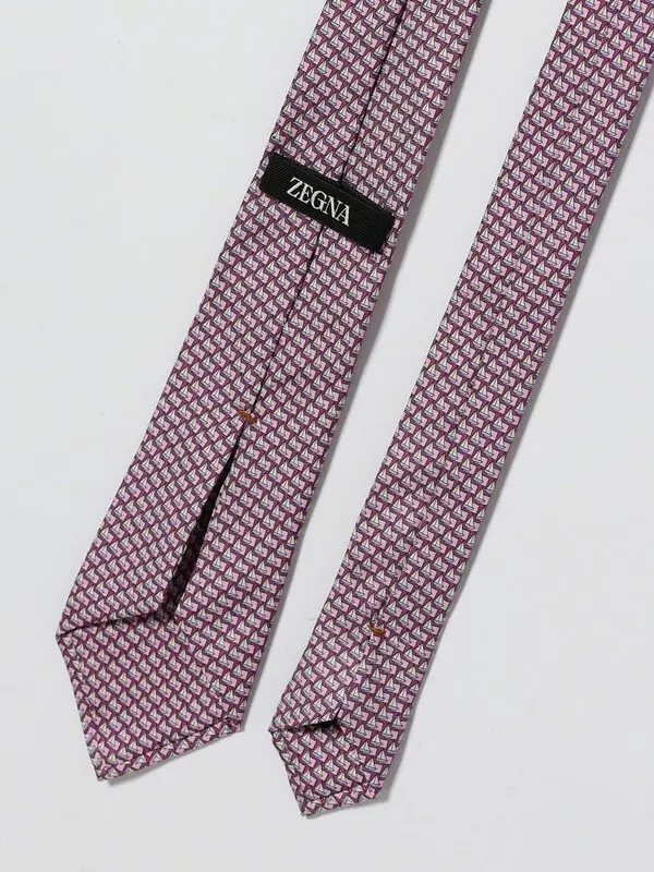 Zegna Silk Tie With All-over Sails Print