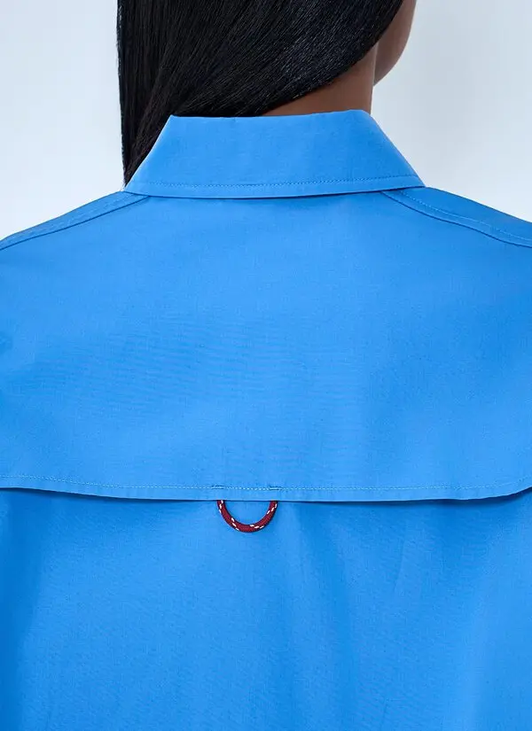 Miu Miu Cropped Cotton Poplin Utility Shirt