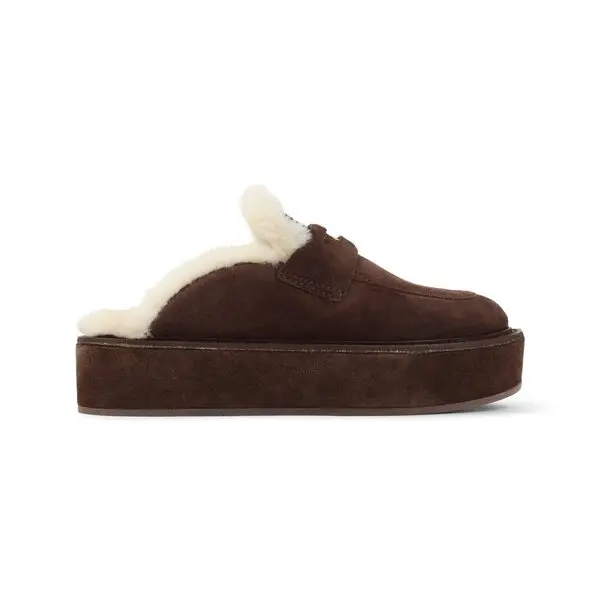 Miu Miu Suede Sabot - Brown