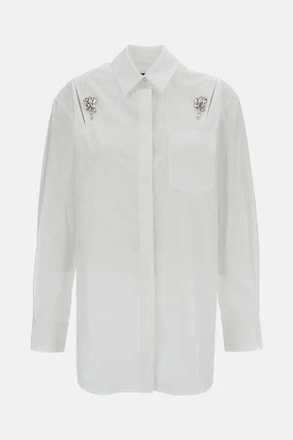 Simone Rocha Crystal-embellished Cotton Shirt - Multicolor