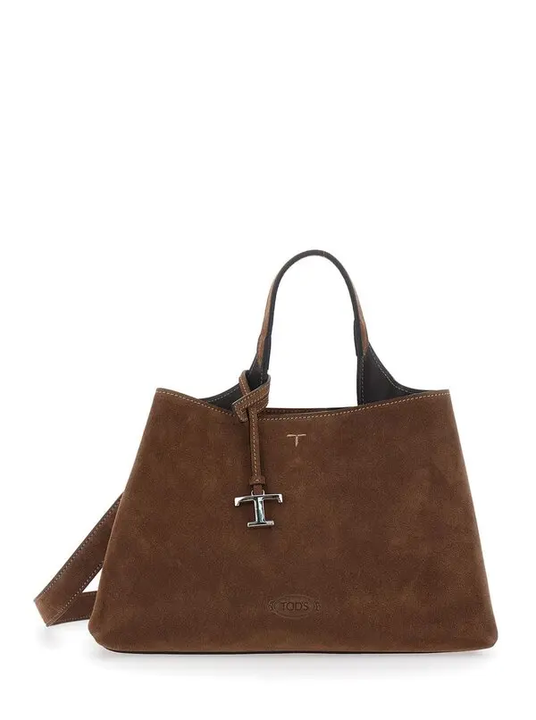 TOD'S Suede Handbag With Adjustable And Removable Shoulder Strap - Multicolor