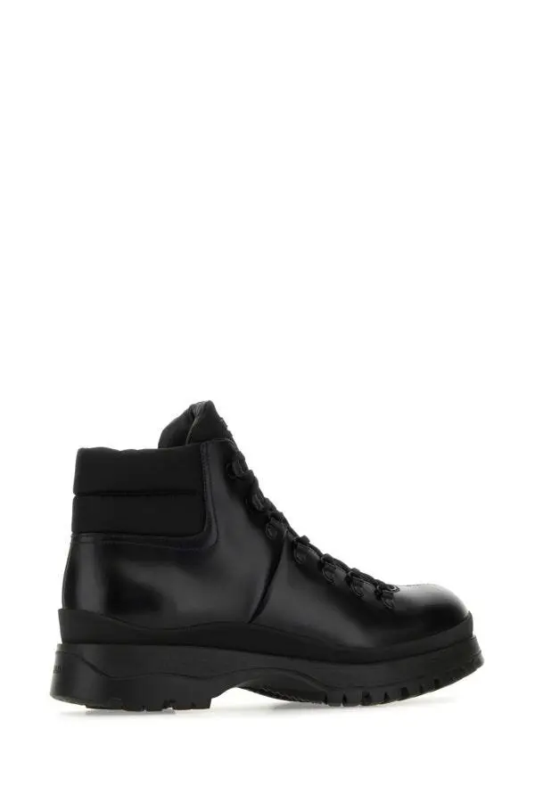 Prada Re-nylon And Leather Brixxen Ankle Boots