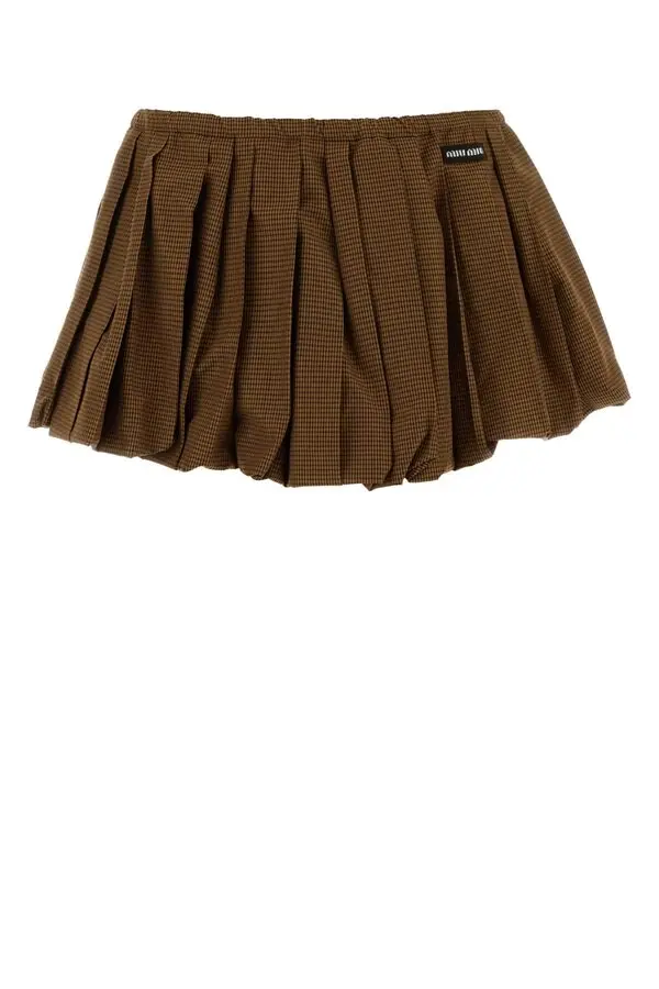 Miu Miu Embroidered Cotton Mini Skirt - Multicolor