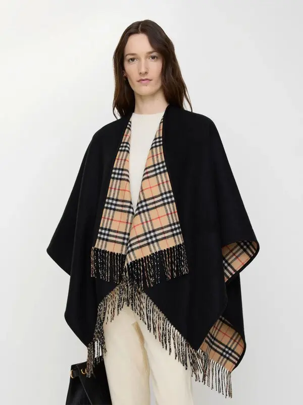 Burberry Reversible Check Wool Cape