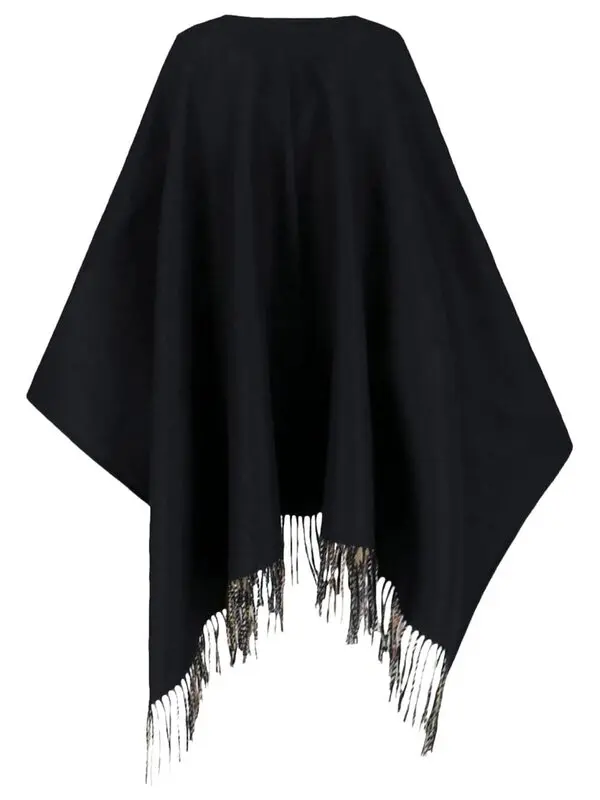Burberry Reversible Check Wool Cape - Black