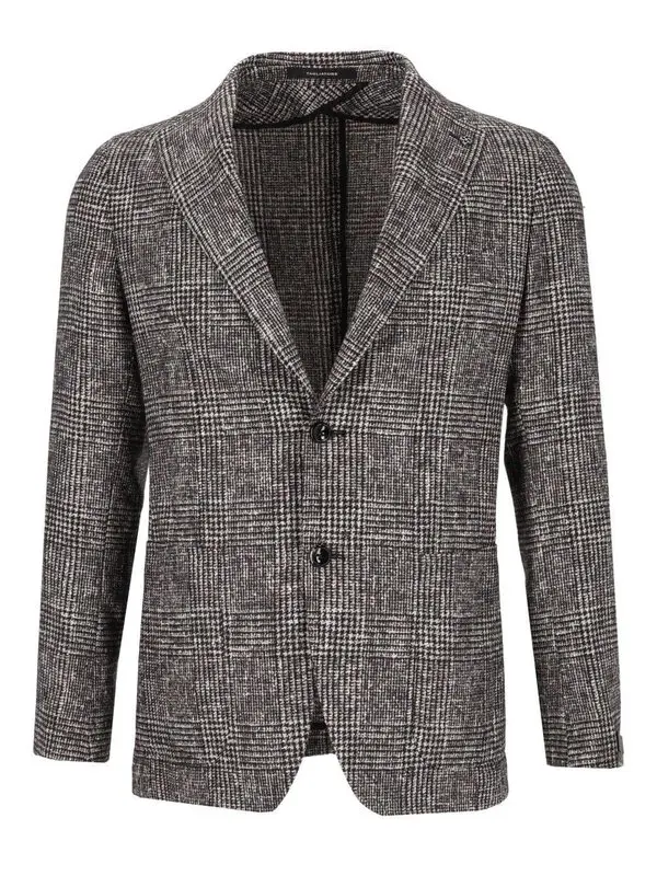 Tagliatore Prince Of Wales Alpaca Blazer - Black