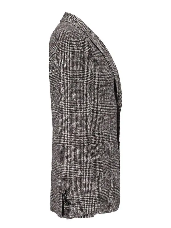 Tagliatore Prince Of Wales Alpaca Blend Blazer - Black