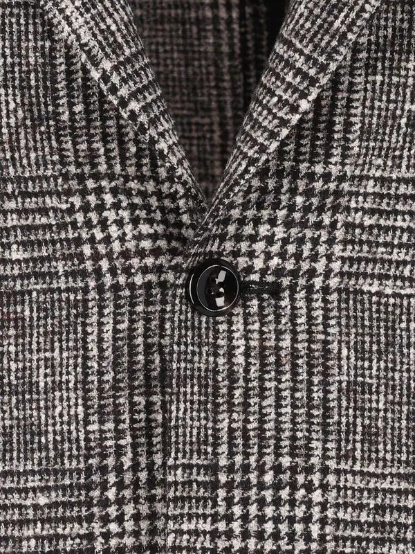 Tagliatore Prince Of Wales Alpaca Blend Blazer - Black