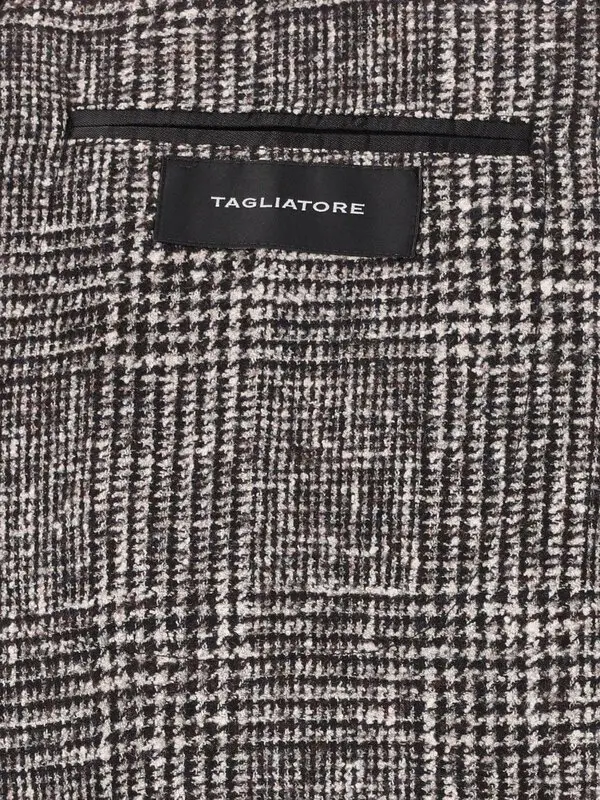 Tagliatore Prince Of Wales Alpaca Blend Blazer - Black