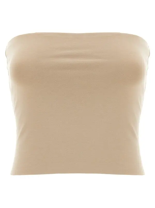Brunello Cucinelli Stretch Cotton Bandeau Top - Cream