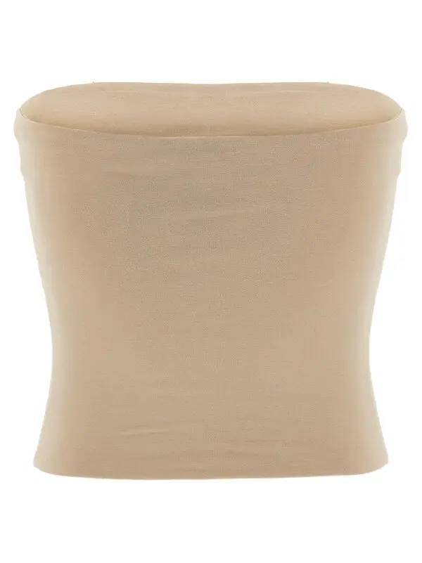 Brunello Cucinelli Stretch Cotton Bandeau Top - Cream