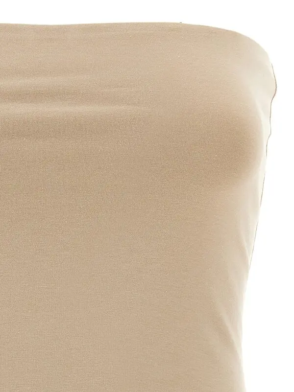 Brunello Cucinelli Stretch Cotton Bandeau Top - Cream