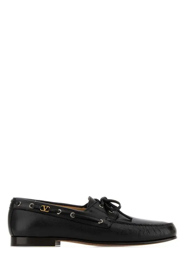 Valentino Garavani Leather Loafers - Black