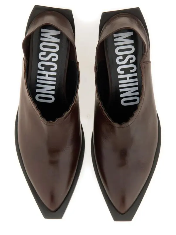 Moschino Shootie Cuban Heel - Brown