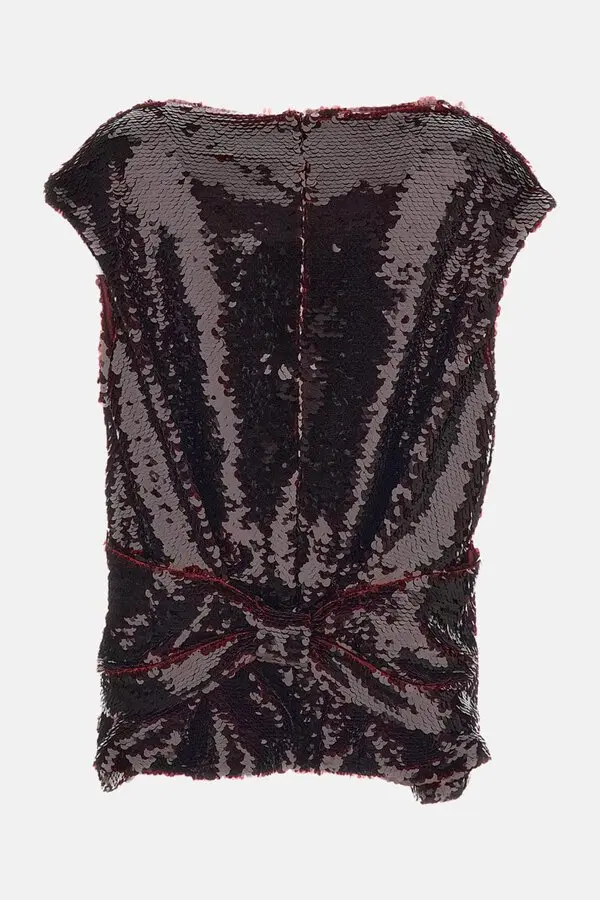 Simone Rocha Boxy Peplum Bow Detail Top - Multicolor