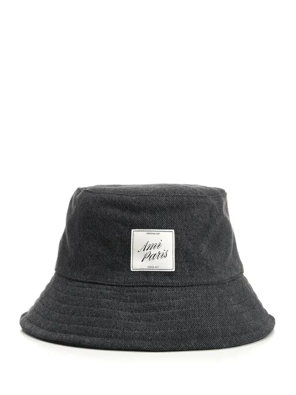 AMI Paris Denim Bucket Hat - Black
