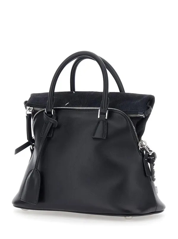MAISON MARGIELA Leather Handbag With Shoulder Strap - Black