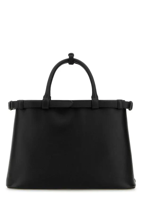 Prada Leather Medium Buckle Handbag - Black