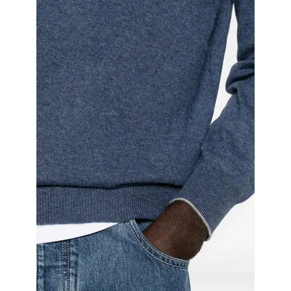 Brunello Cucinelli Cashmere Crew Neck Pullover - Blue