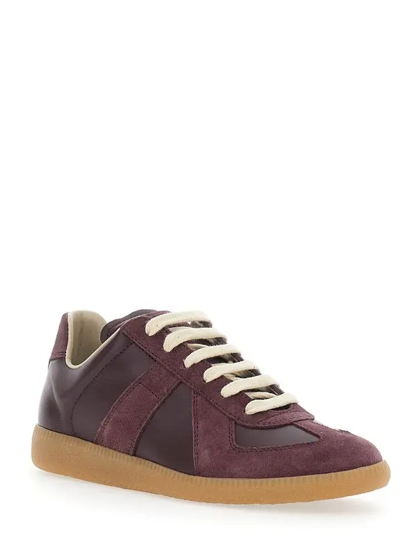 MAISON MARGIELA Low Top Sneakers In Leather And Suede For - Brown