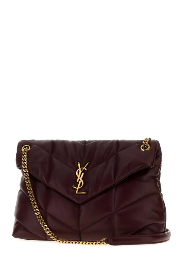 Saint Laurent Nappa Leather Medium Loulou Shoulder Bag - Red