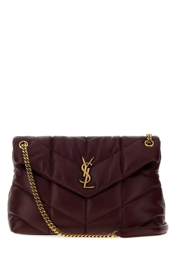 Saint Laurent Nappa Leather Medium Loulou Shoulder Bag - Red