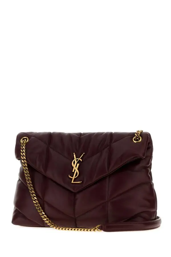 Saint Laurent Nappa Leather Medium Loulou Shoulder Bag - Red
