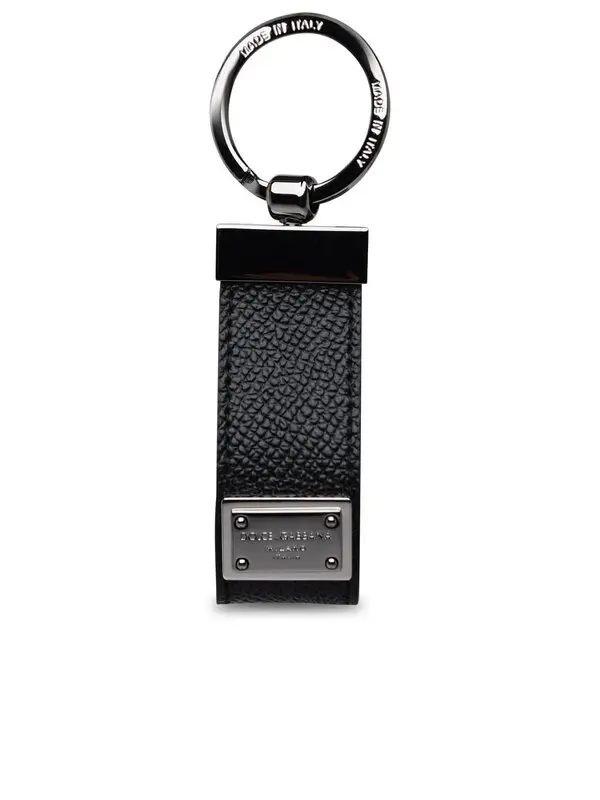Dolce & Gabbana Leather Dauphine Keyring - Black
