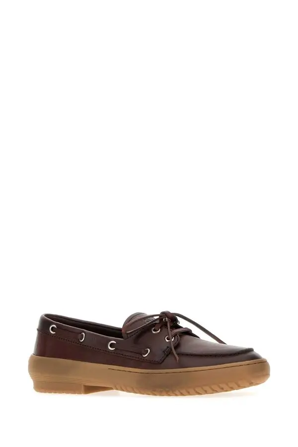 Miu Miu Chocolate Leather Loafers