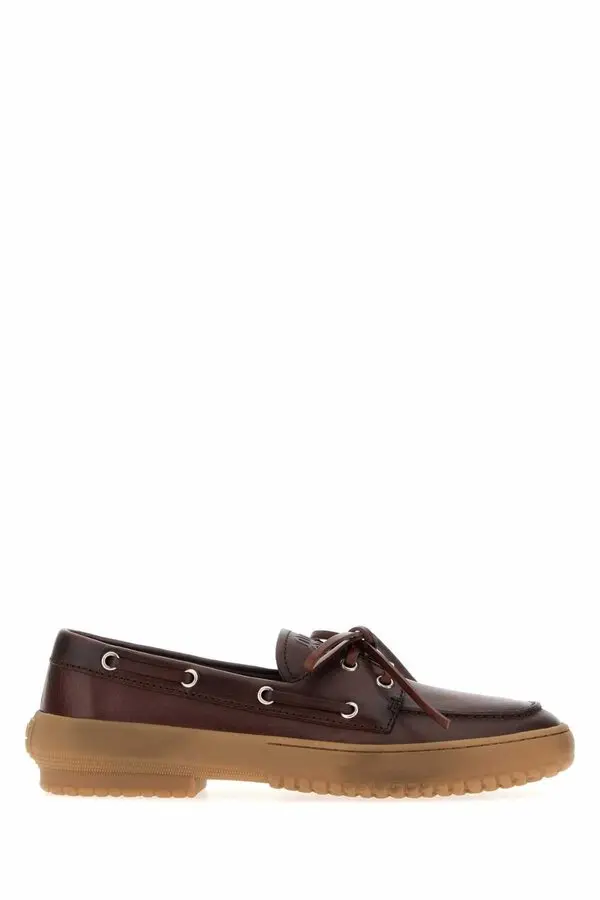 Miu Miu Leather Loafers - Brown