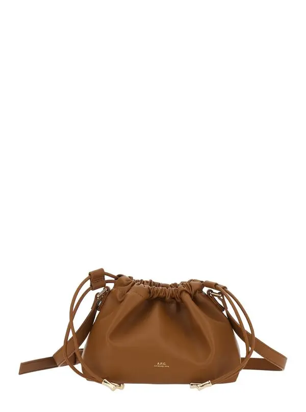 A.p.c. Ninon Mini' Crossbody Bag With Engraved Logo On The Front And Adjustable Strap In Ecoleather - Brown