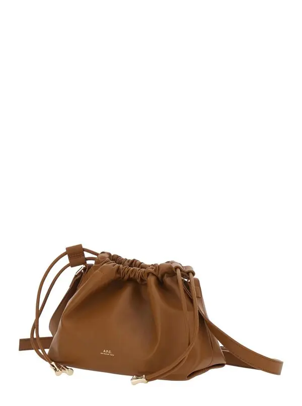 A.p.c. Ninon Mini' Crossbody Bag With Engraved Logo On The Front And Adjustable Strap In Ecoleather - Brown