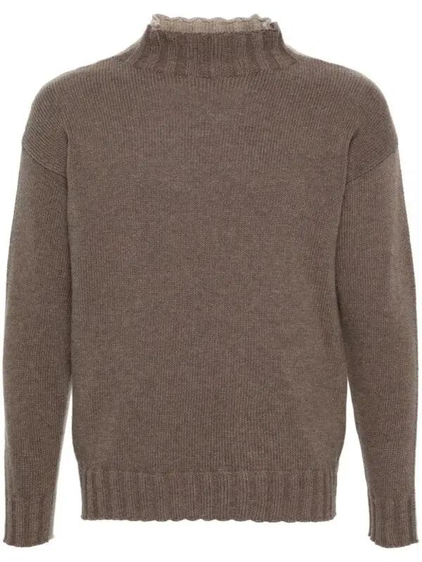 Tagliatore Bicolor Wool Sweater - Brown
