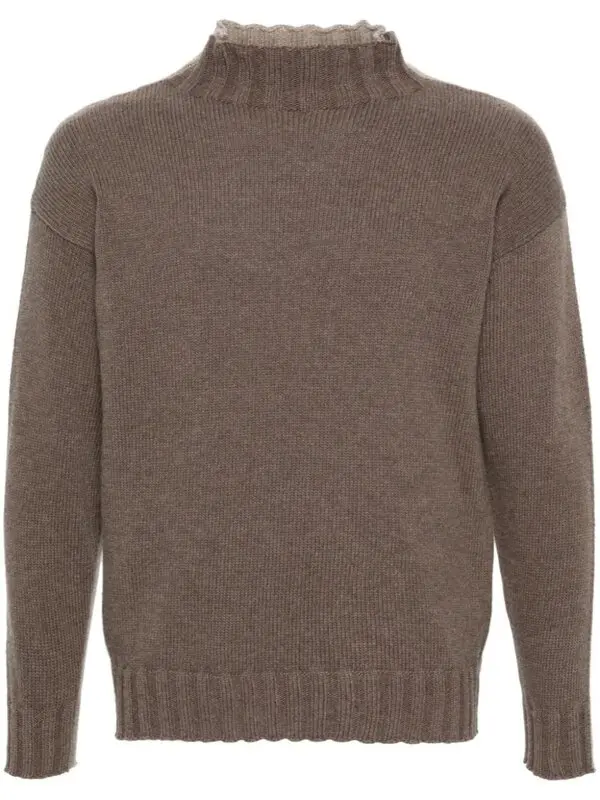 Tagliatore Bicolor Wool Sweater - Brown