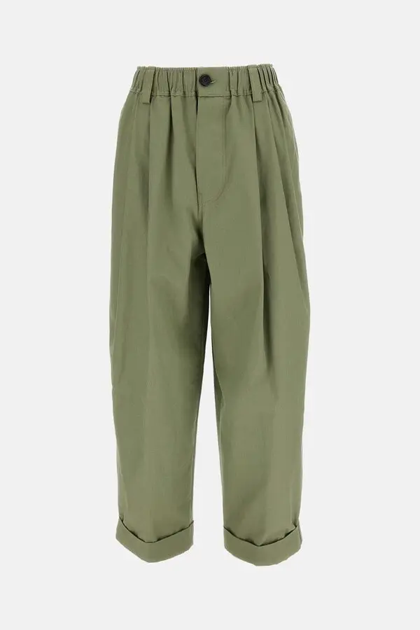 Marni Wide Leg Canvas Trousers - Multicolor