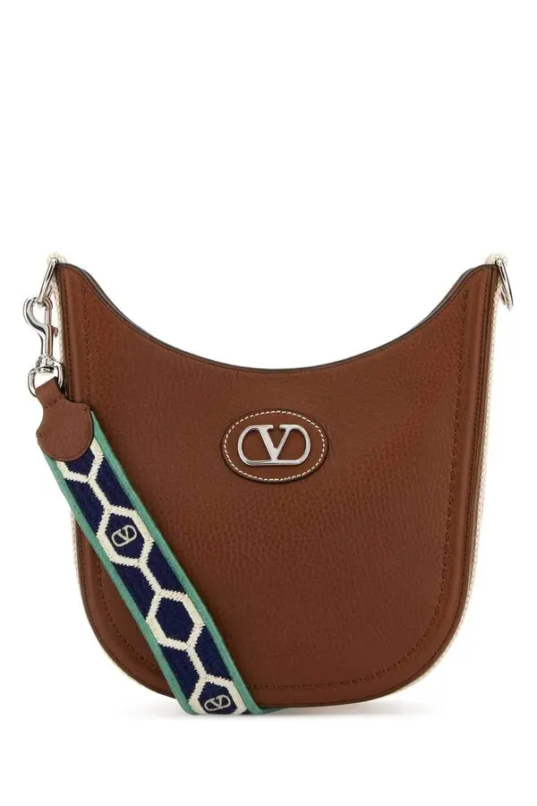 Valentino Garavani Caramel Leather Vlogo Signature Shoulder Bag - Brown