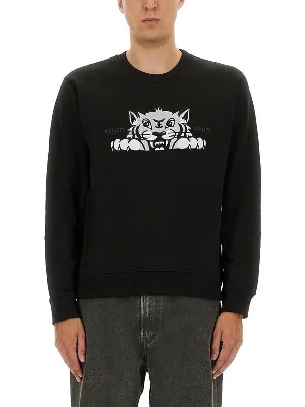 Kenzo Slim Fit Sweatshirt With Graphic - Black
