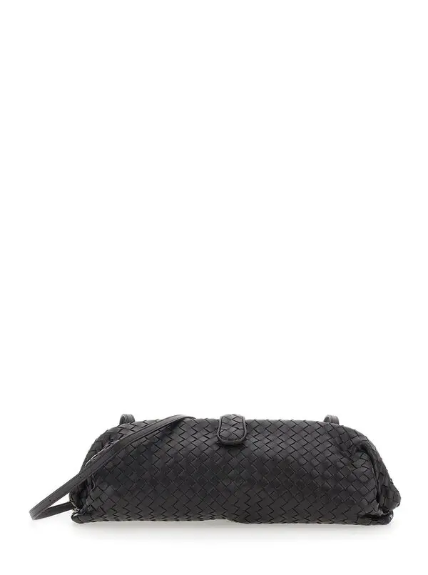 Bottega Veneta Lauren 1979' Brown Clutch With Adjustable Shoulder Strap And Intrecciato Motif In Leather For - Multicolor