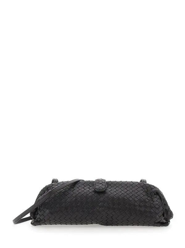 Bottega Veneta Lauren 1979' Brown Clutch With Adjustable Shoulder Strap And Intrecciato Motif In Leather For - Multicolor