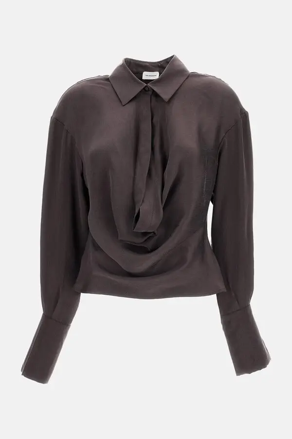 Andamane Lilia Deep V-collar Blouse - Multicolor