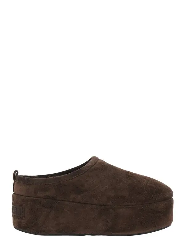 Balenciaga Alaska' Brown Mule With High Platform And Logo Lettering On The Front In Suede For - Multicolor