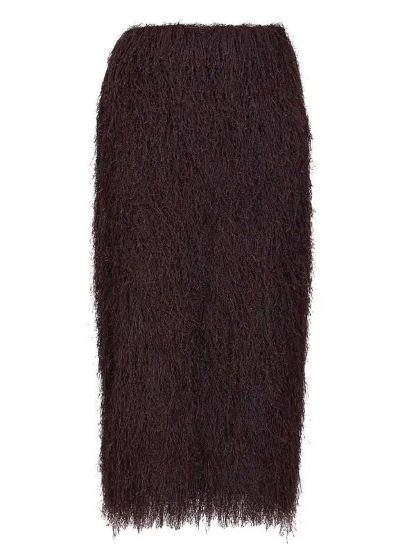 Dries Van Noten Sokna Skirt With Fringe - Purple