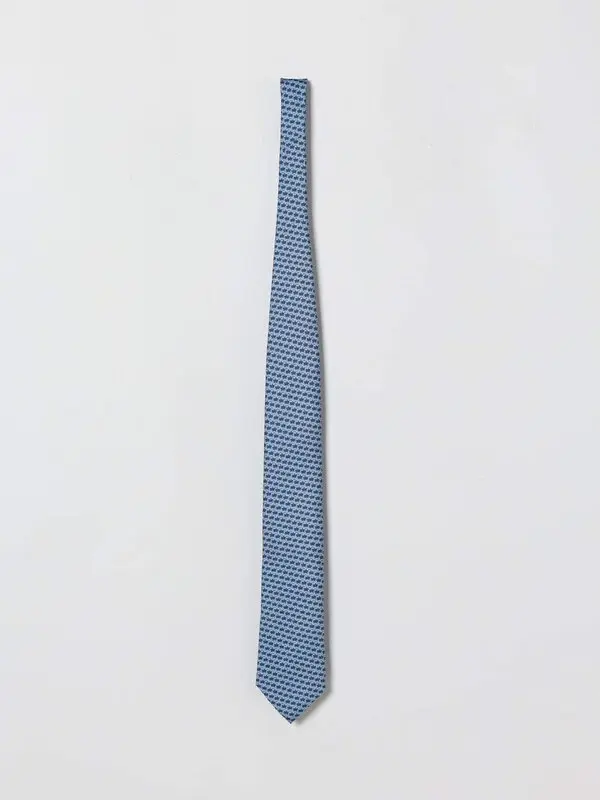 Zegna Silk Tie With All-over Palm Trees Print - Blue